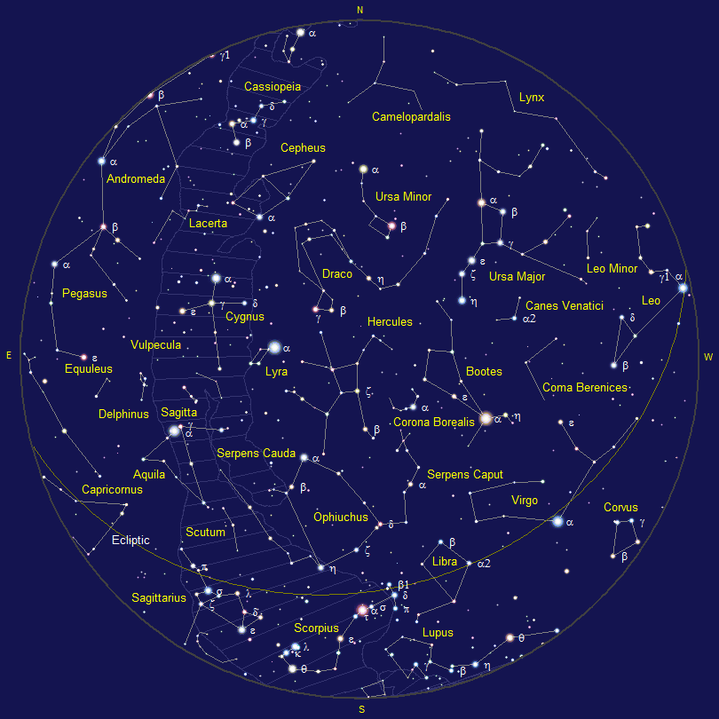 Cercetează: Constelatii - Hartile astronomice