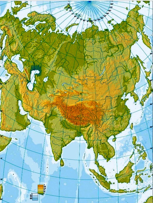 netgeografiapaz: Mapa Mudo Físico da Ásia
