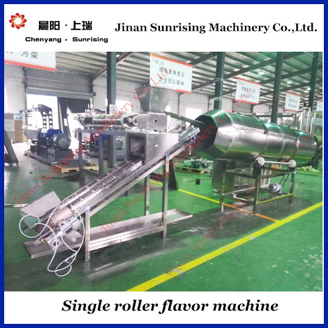 puffed snack food machinery: single roller flavor machine