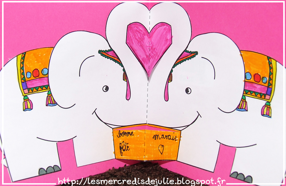 Les Mercredis de Julie: Carte Pop up Eléphant