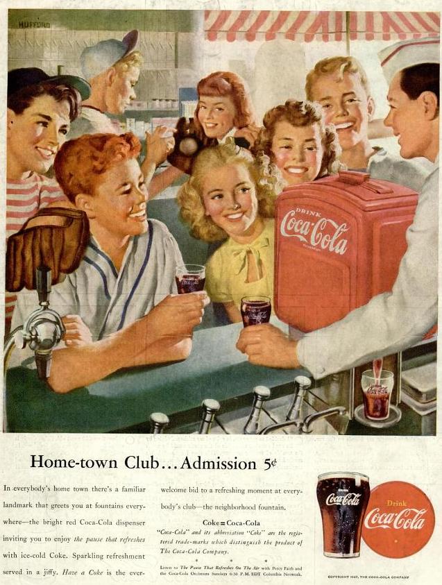 Traveling To The Past: 1947 Coca Cola - Vintage Advertising