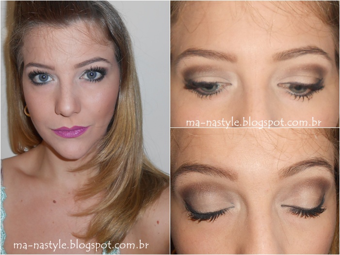 Mana´s Style: FOTO TUTORIAL | Makeup by Náti | Marrom Nude & Roxo