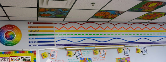 Cassie Stephens: How to Decorate an Art Room: Line and Color Wall!