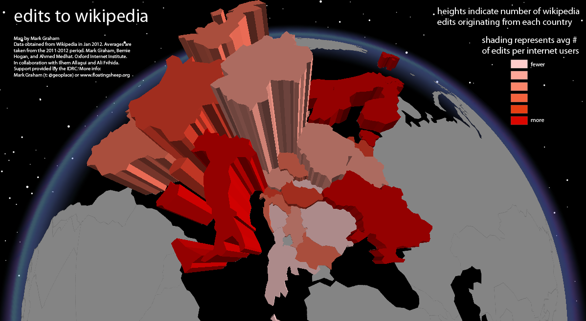 floatingsheep: Mapping Wikipedia edits from Europe