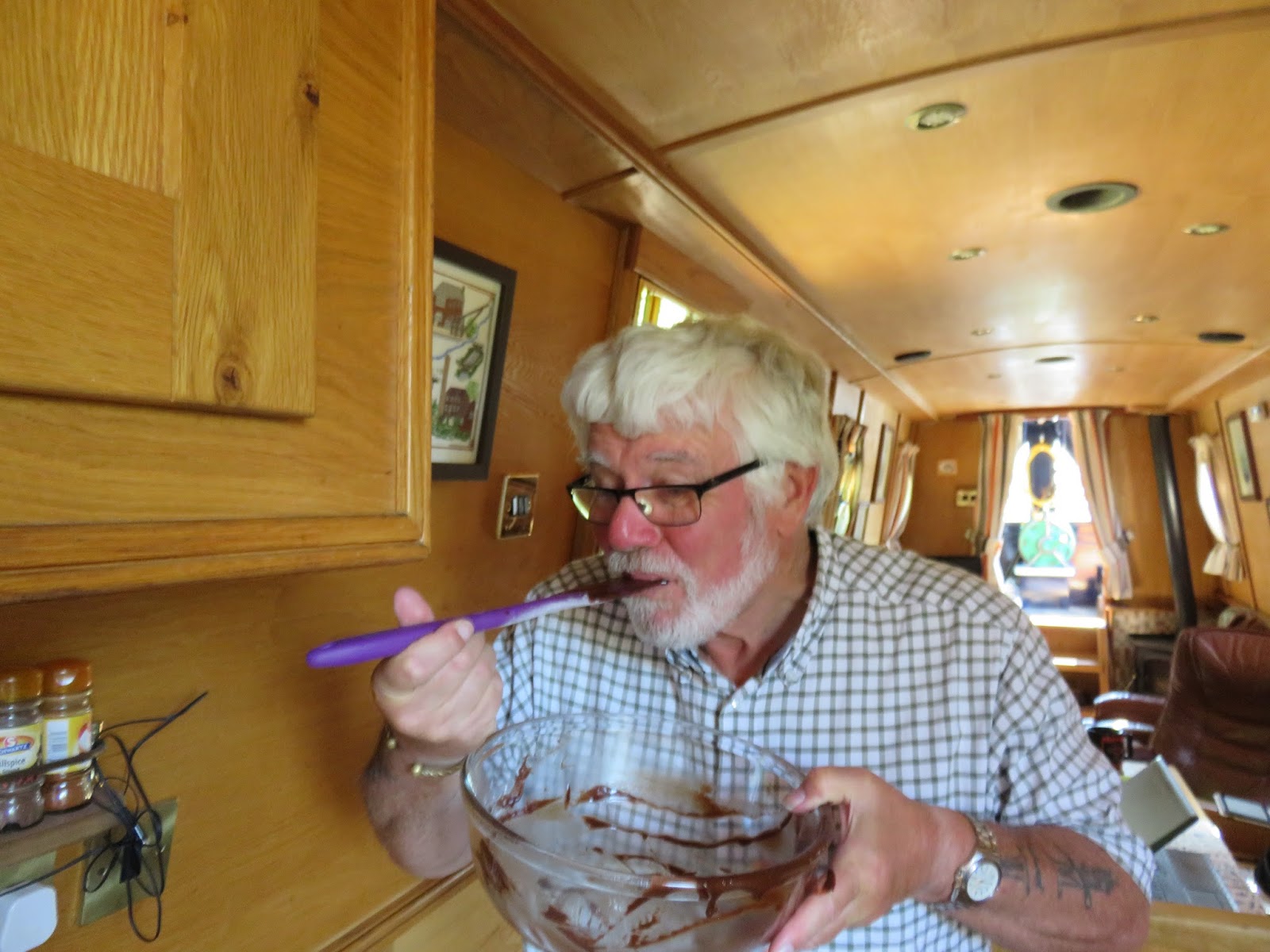 Narrowboat Armadillo: Moon, spoon and June.