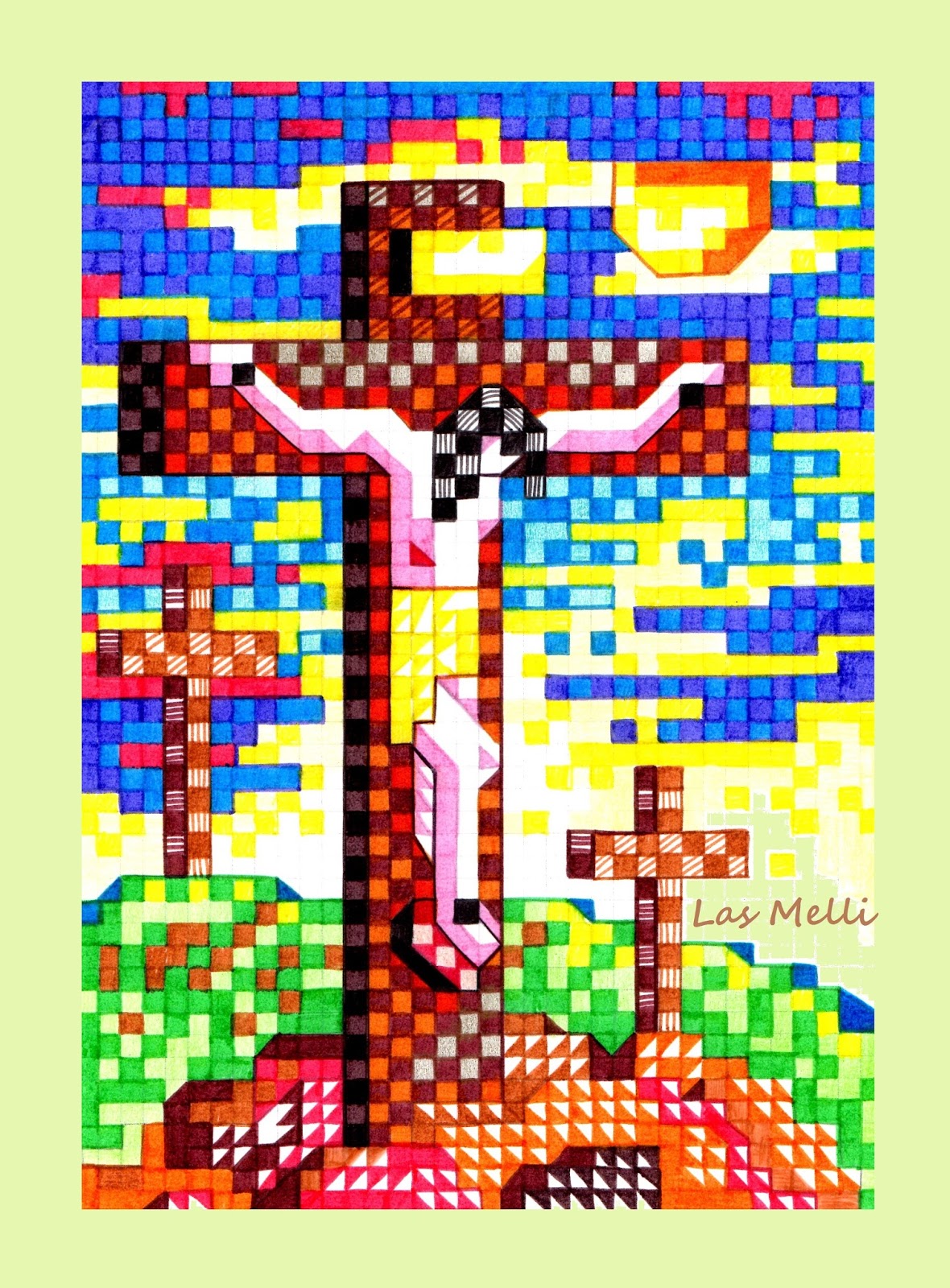 El Rincón de las Melli: DIBUJO COLOR: Cruz de Cristo