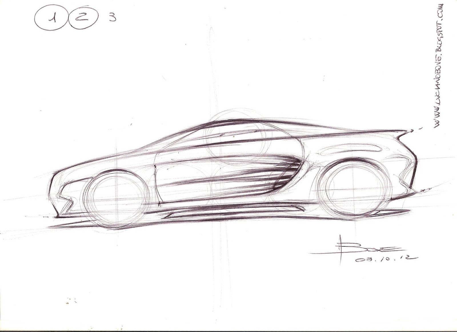 Car sketch tutorial in 3 steps – lucianobove.com