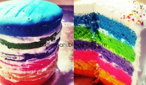 Resepi Kek Pelangi ~Rainbow Cake | cik tiemah