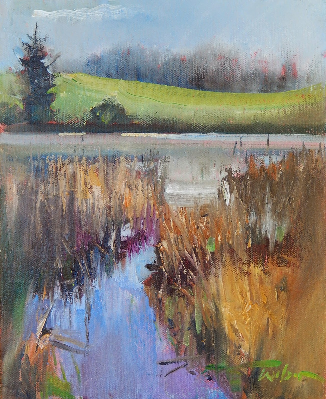 Artist Ron Wilson - Canada: "Wetlands" 8x10 oil