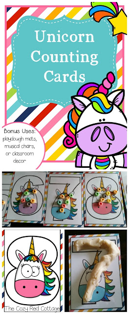 The Cozy Red Cottage: Free Unicorn Counting Counting Cards (4+ ways to ...