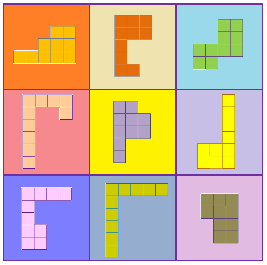 median Don Steward Magic Squares: geomagic squares