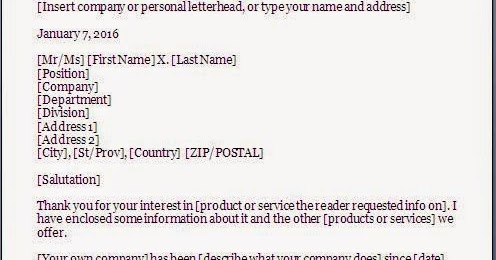 Product Inquiry Letter Format