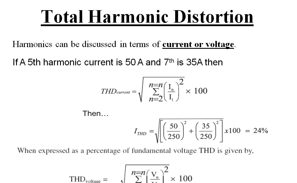Technical Data Bank of Electrical Engineering: TOTAL HARMONIC ...