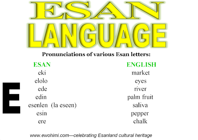 PRONUNCIATIONS OF VARIOUS ESAN LETTERS