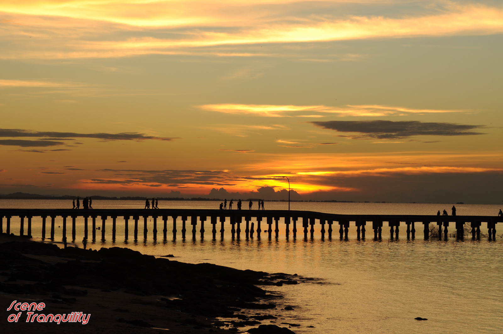 Scene of Tranquility: Dusk at Pantai Penyabong Jetty
