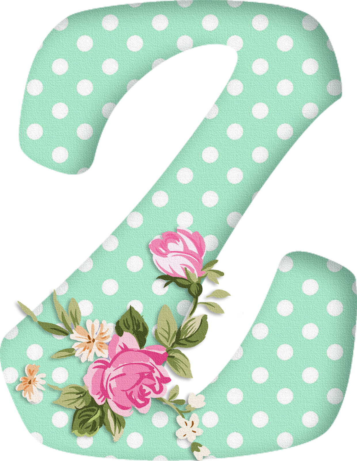 Alfabeto en Verde con Lunares y Rosas. . - Oh my Alfabetos!