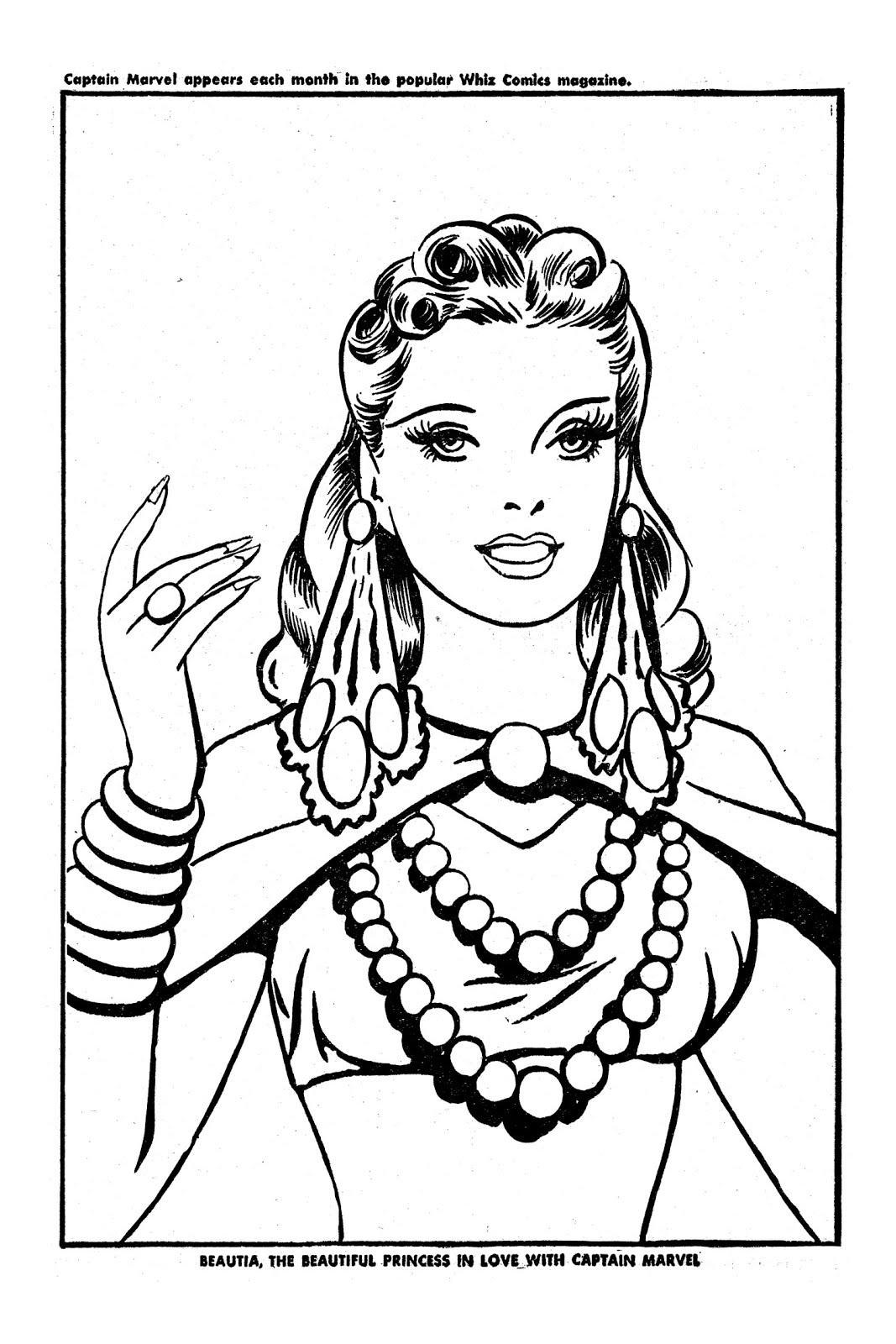 Coloring page from the Captain Marvel coloring book