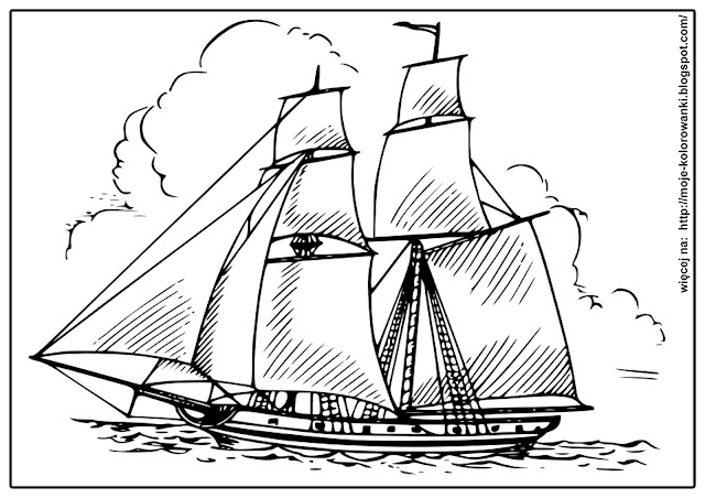 Kolorowanki dla dzieci: Statek