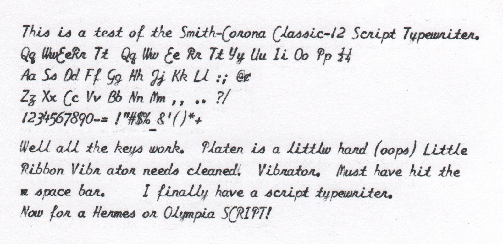 Fountain Pens & Typewriters: Smith-Corona Classic-12 Script Preview