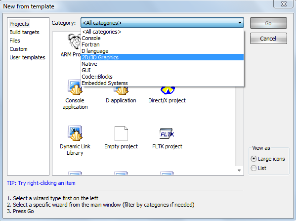 Graficación: Programa inicial de code blocks