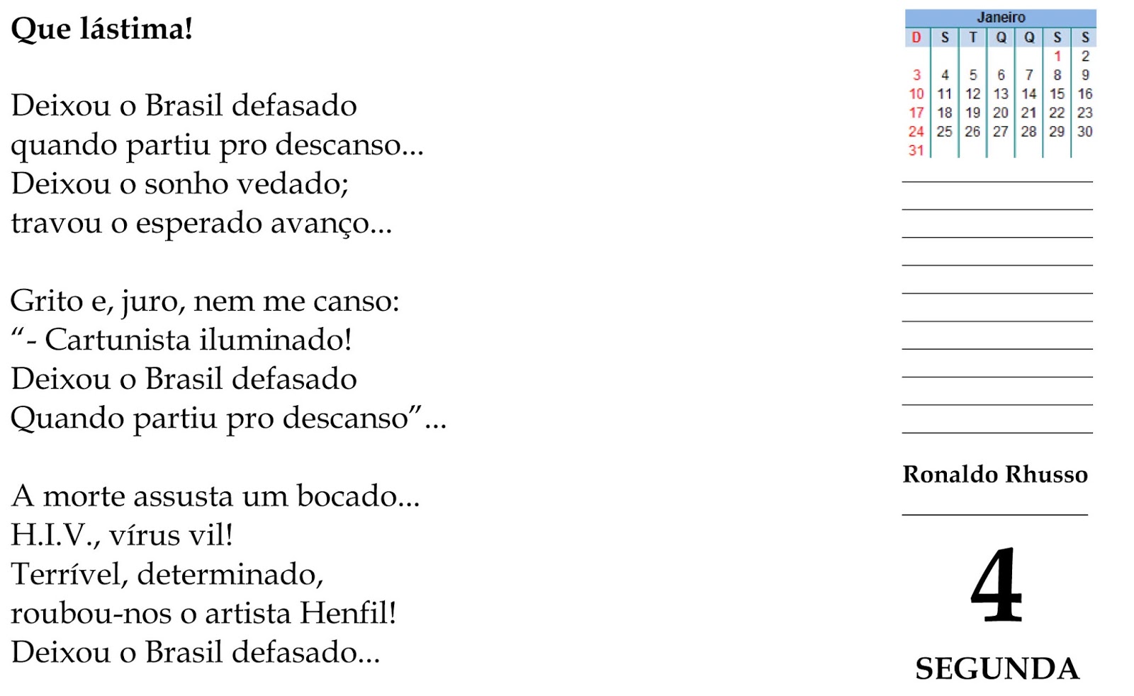 poemança: Janeiro 2016