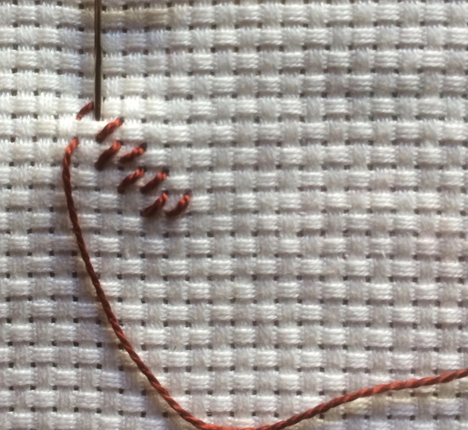 Queenie's Needlework: Sunday Stitch School - Lesson 51: Tent Stitch
