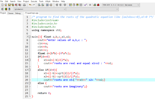learn c & c++ with asrr : Nested If-else : To find the roots of ...