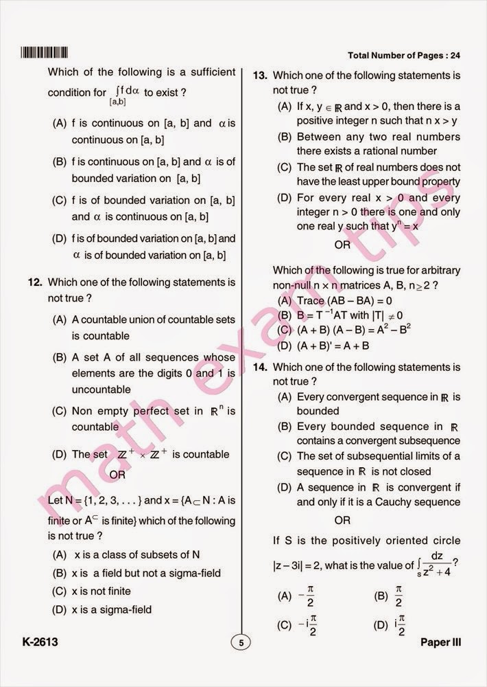KSET MATHEMATICS 2013 QUESTION PAPER | MATHEMATICS EXAM TIPS
