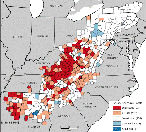 The Rural Blog: ARC map shows county-level economic status in ...