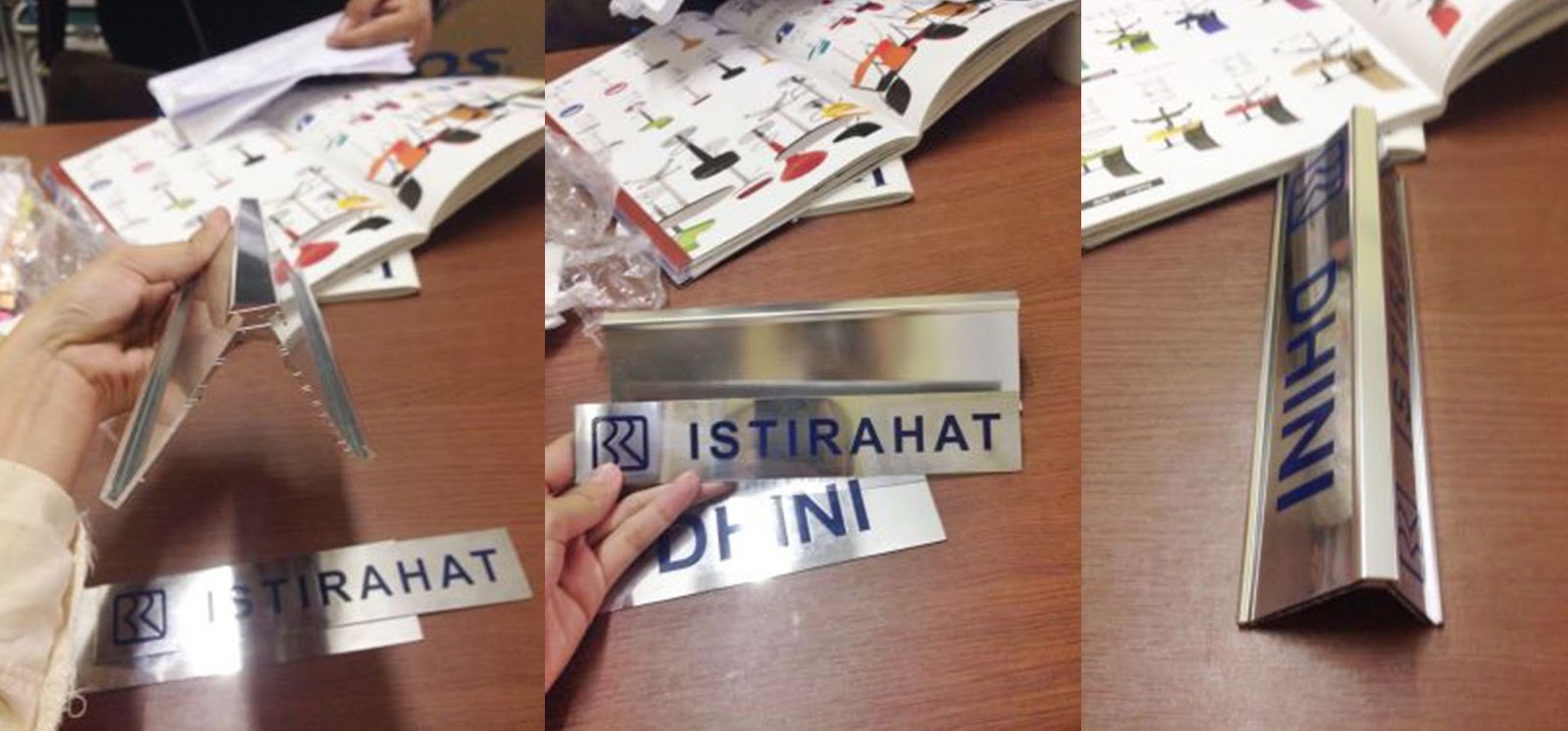 Plat nama meja/label plat/metal label/label logam - Refrensi Produk ...