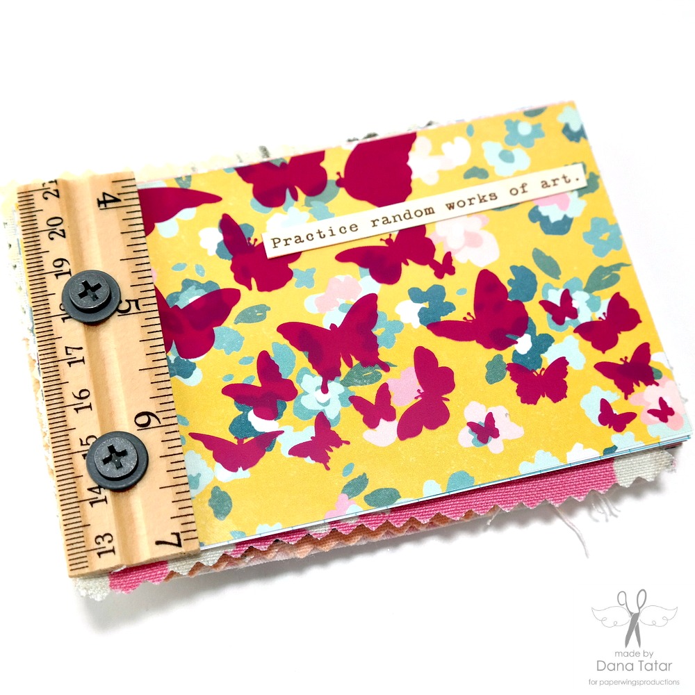 Mixed Media Mini Album with Ruler Binding - Paper Wings Productions