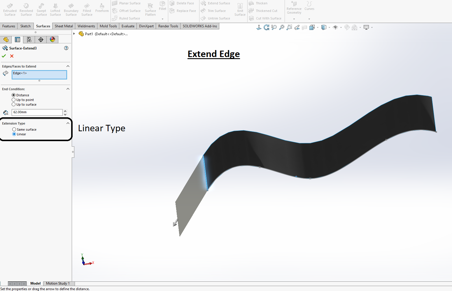 Design Tech Academy: Extend Surface: In SolidWorks