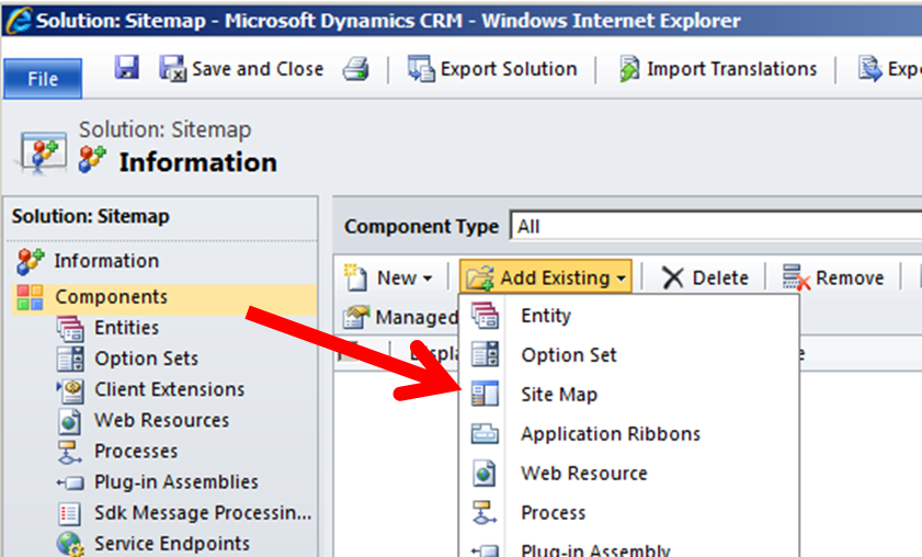 Microsoft Dynamics CRM 2015: How to edit the Sitemap in CRM 2011