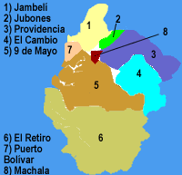 San Antonio de Machala: ORGANIZACION TERRITORIAL