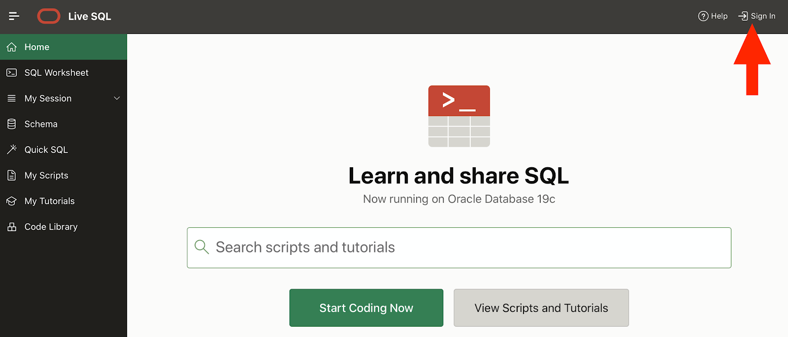 Oracle Live Sql