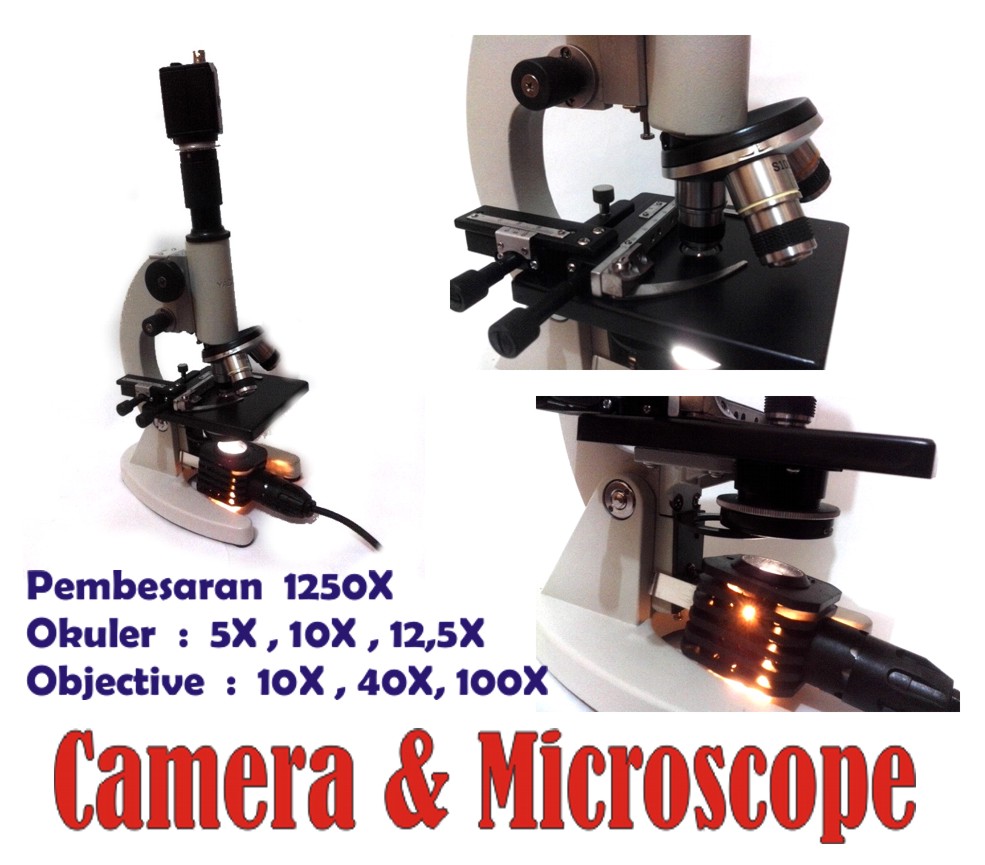 Mikroskop multimedia: Mikroskop Monokuler Pembesaran 1250 X