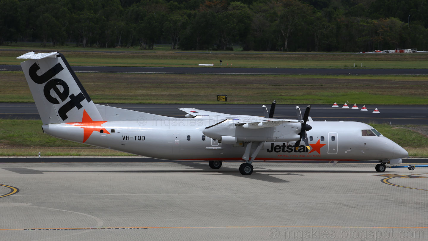 Far North Queensland Skies: Jetstar NZ Regional Dash 8 Q300 VH-TQD departs