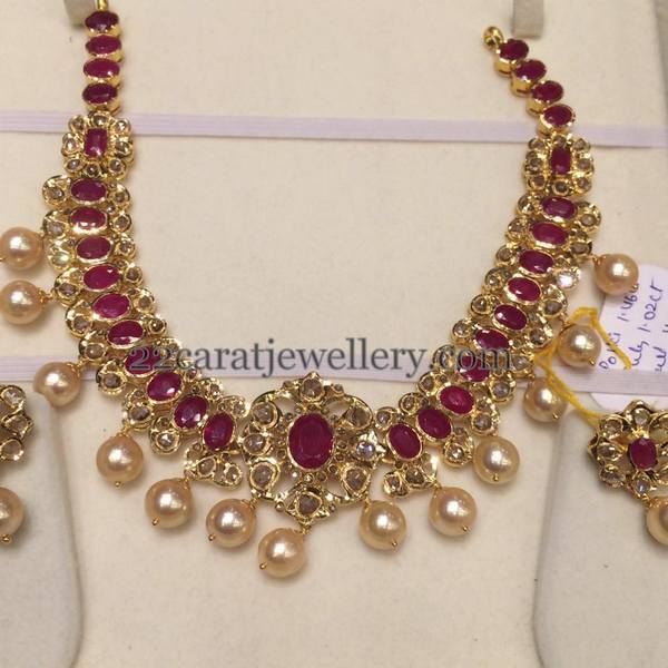 Large Ruby Choker with Two Rows of Uncuts - Jewellery Designs