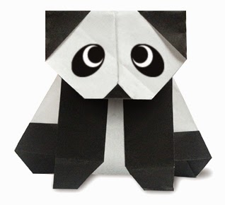 Panda (Front side) - Easy Origami instructions For Kids