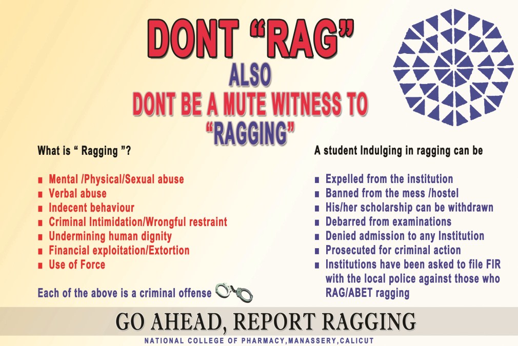 Pharmapulse-Notice Board: Anti Ragging Cell