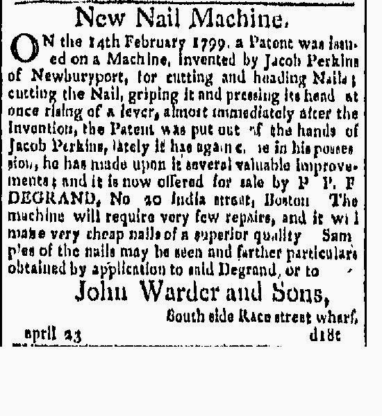 AnceStory Archives: Jacob Perkins Inventor & Genius