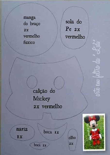 Boneco Mickey em Feltro com Molde para Decoração Disney - Ideias Criativas