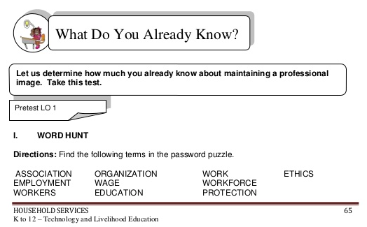 A Word Search in DepEd's K to 12 Learning Module
