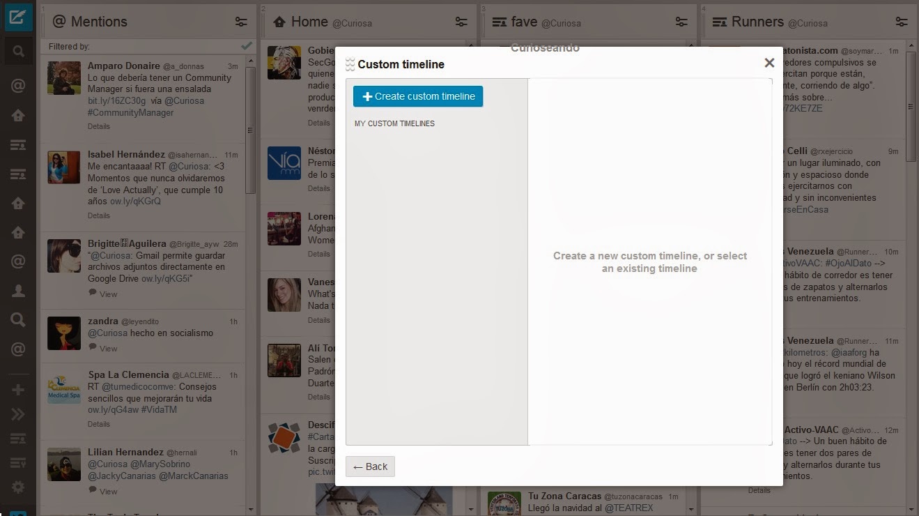 Personaliza tu Timeline de Twitter en Tweetdeck ~ Curioseando