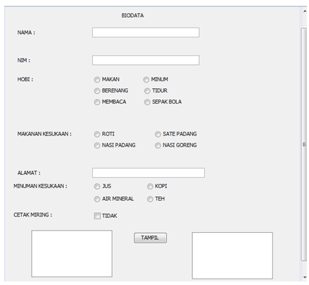 Membuat aplikasi biodata sedehana java dengan netbeans IDE 7.3 - study.blog