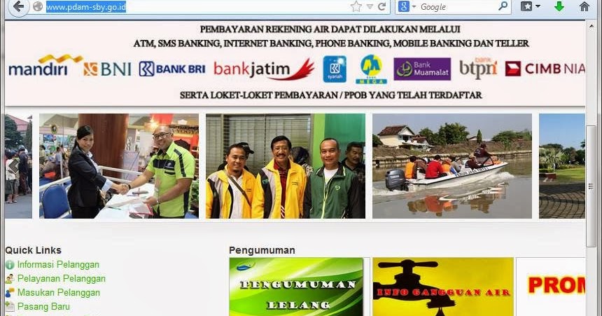 Pembayaran rekening PDAM Surabaya Online Mulai Bulan November 2013 ...