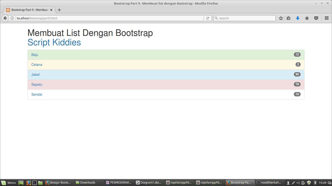 MEMBUAT LIST DENGAN BOOTSTRAP (PART 9) - IPINBOYS BLOG MEMBUAT LIST DENGAN BOOTSTRAP (PART 9) - IPINBOYS BLOG