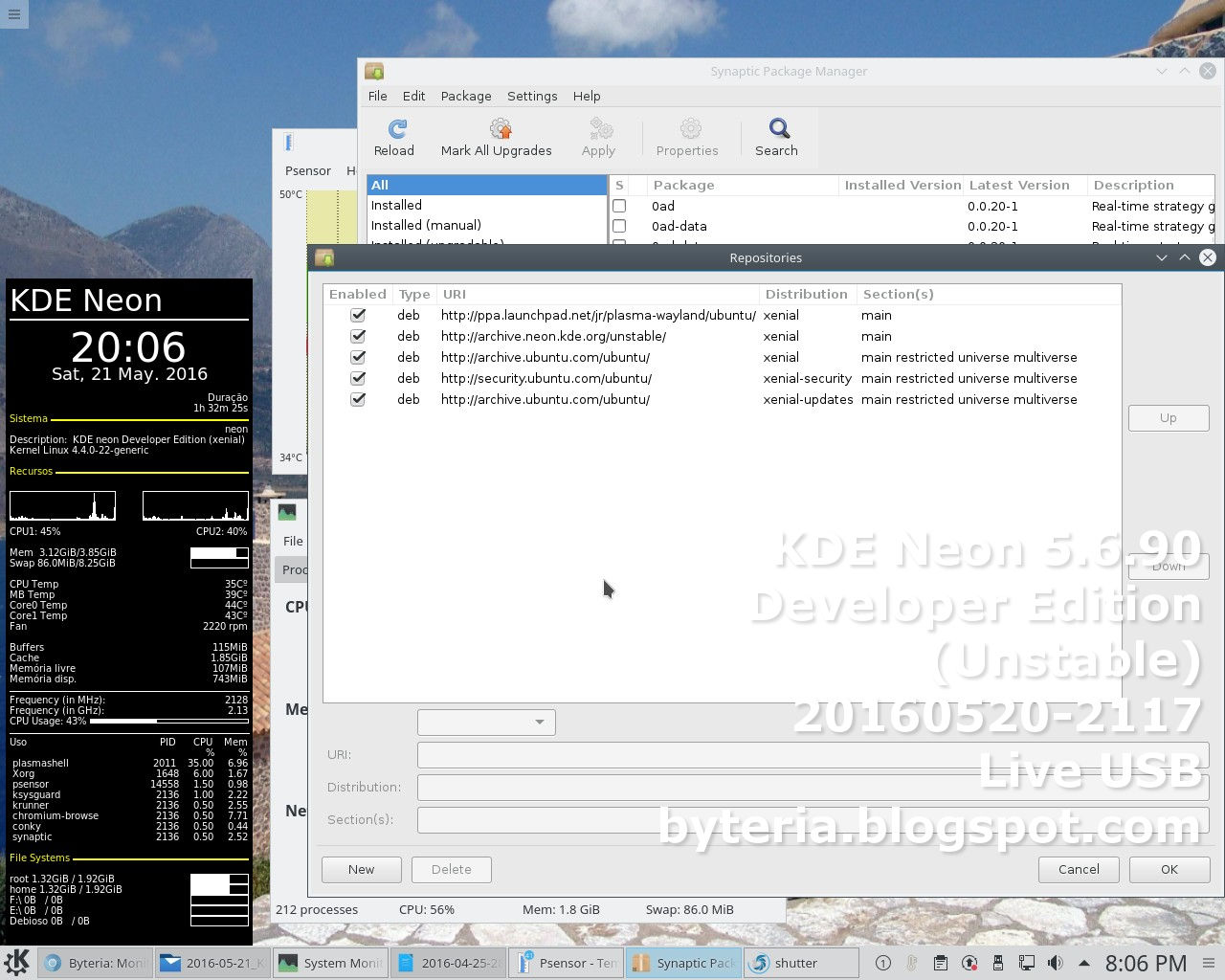 Byteria: Live KDE Neon Plasma (Wayland) Developer Edition Git-Unstable