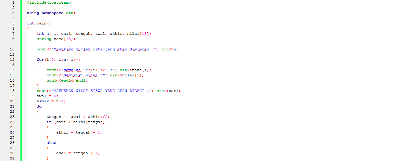 Yunitaa's Creations: ALGORITMA DAN PEMROGRAMAN 2 BINARY SEARCH