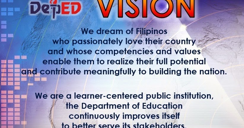 Department of Education Manila: Vision, Mission and Core Values